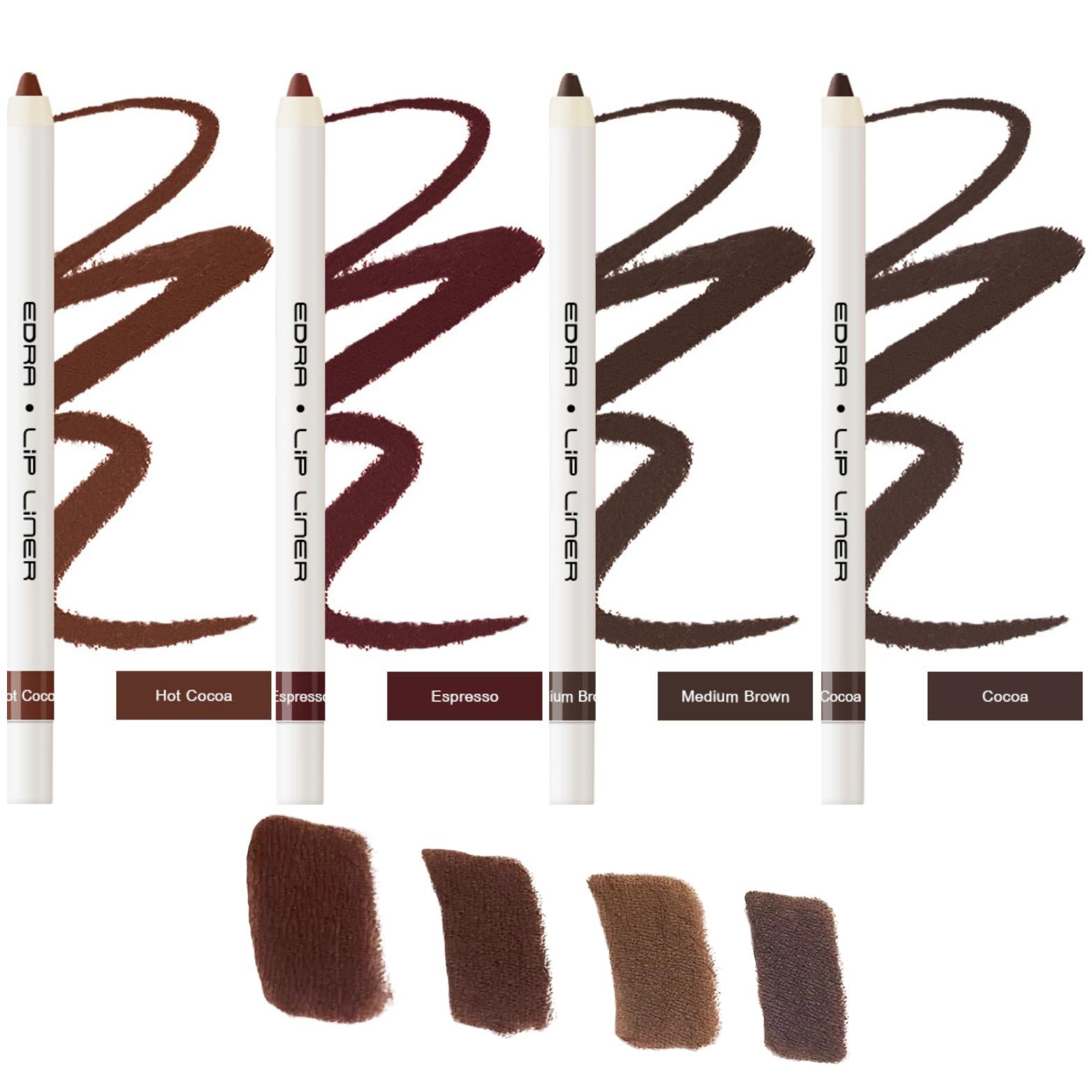 EDRA Lip Liners, Creamy, Pigmented, Water resistant, Gel Pencil ...